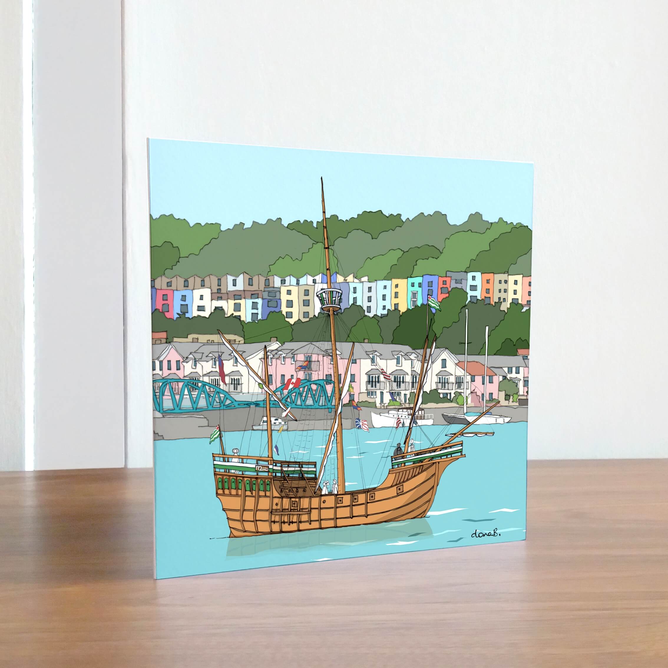 Bristol Matthew & Colourful Houses greetings card – dona B drawings